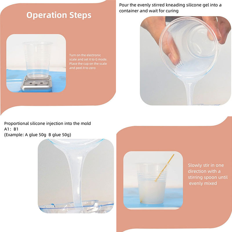 1:1 ratio DIY Liquid Silicone make Crafts Self Defoam High Temp ...