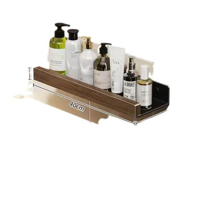 Walnut Gun Grey Bathroom Storage Rack Non Perforated Toilet Shower Gel ...