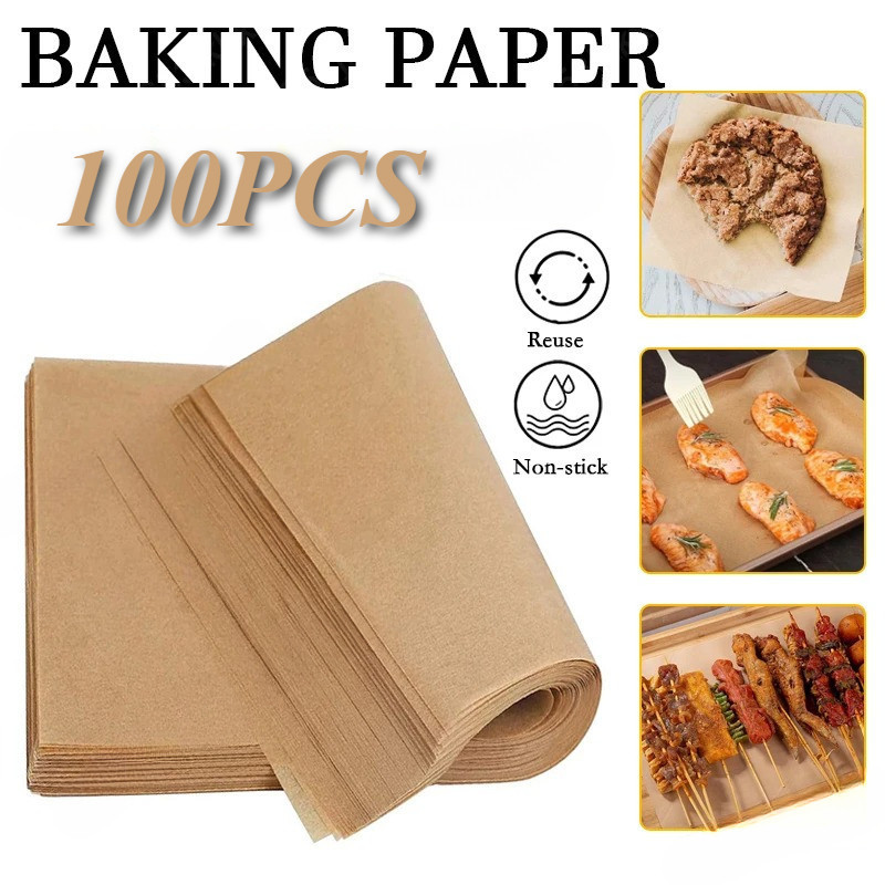 100pcs Kraft Parchment Paper for Baking Paper Parchment Non-Stick Wax ...