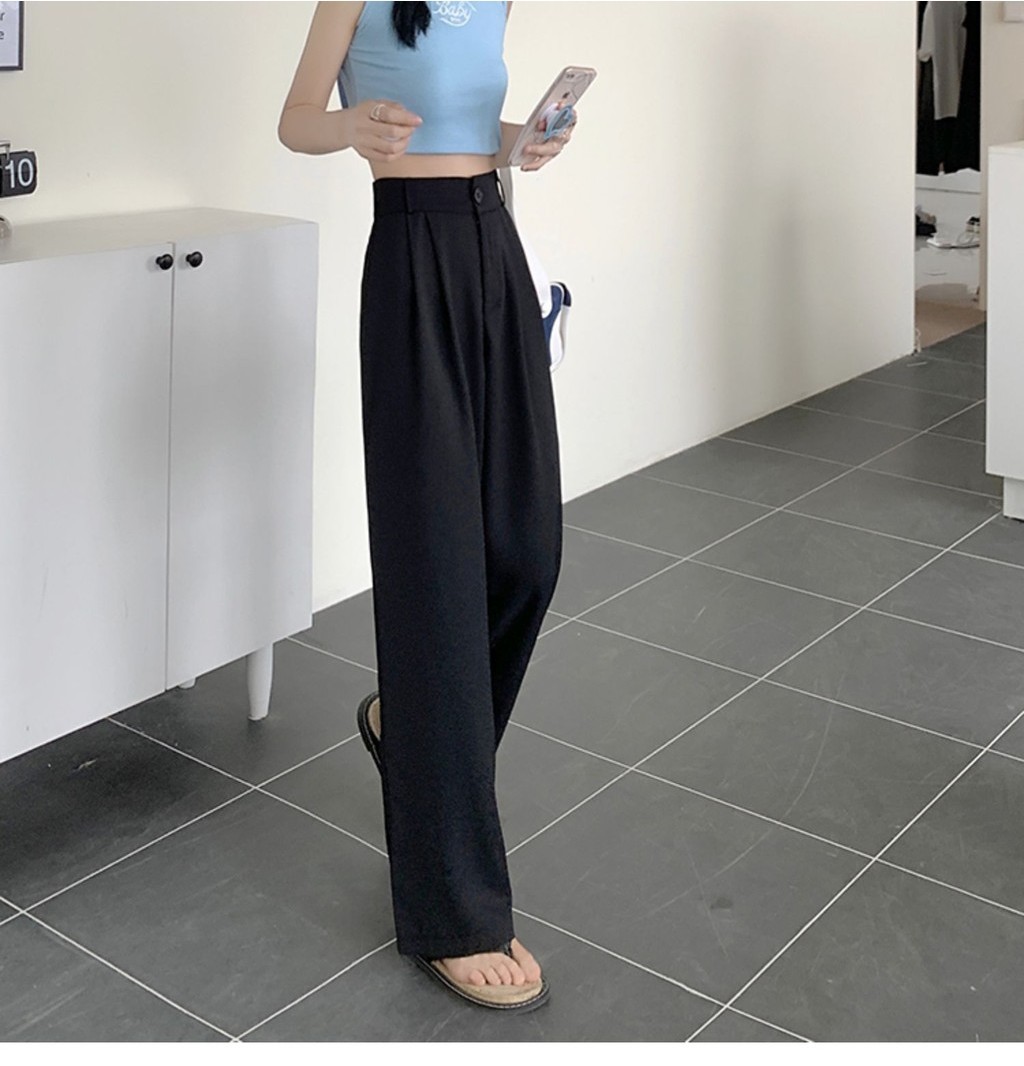 VELIN S-6XL (23-46) Plus Size Pants For Women Straight High Waist Suit ...