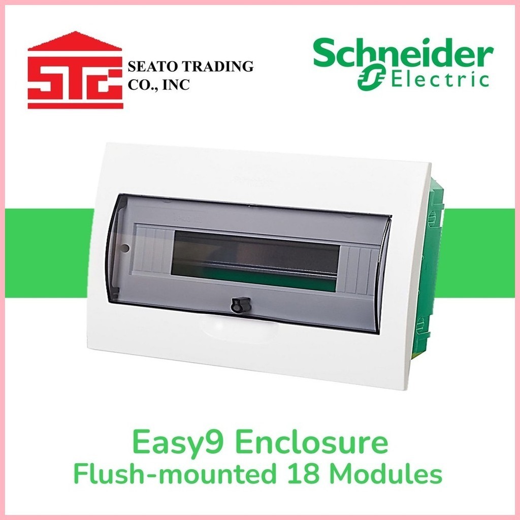 PANEL BOX - Schneider Easy9 Flush Enclosure 18M Smoked door with E/N ...