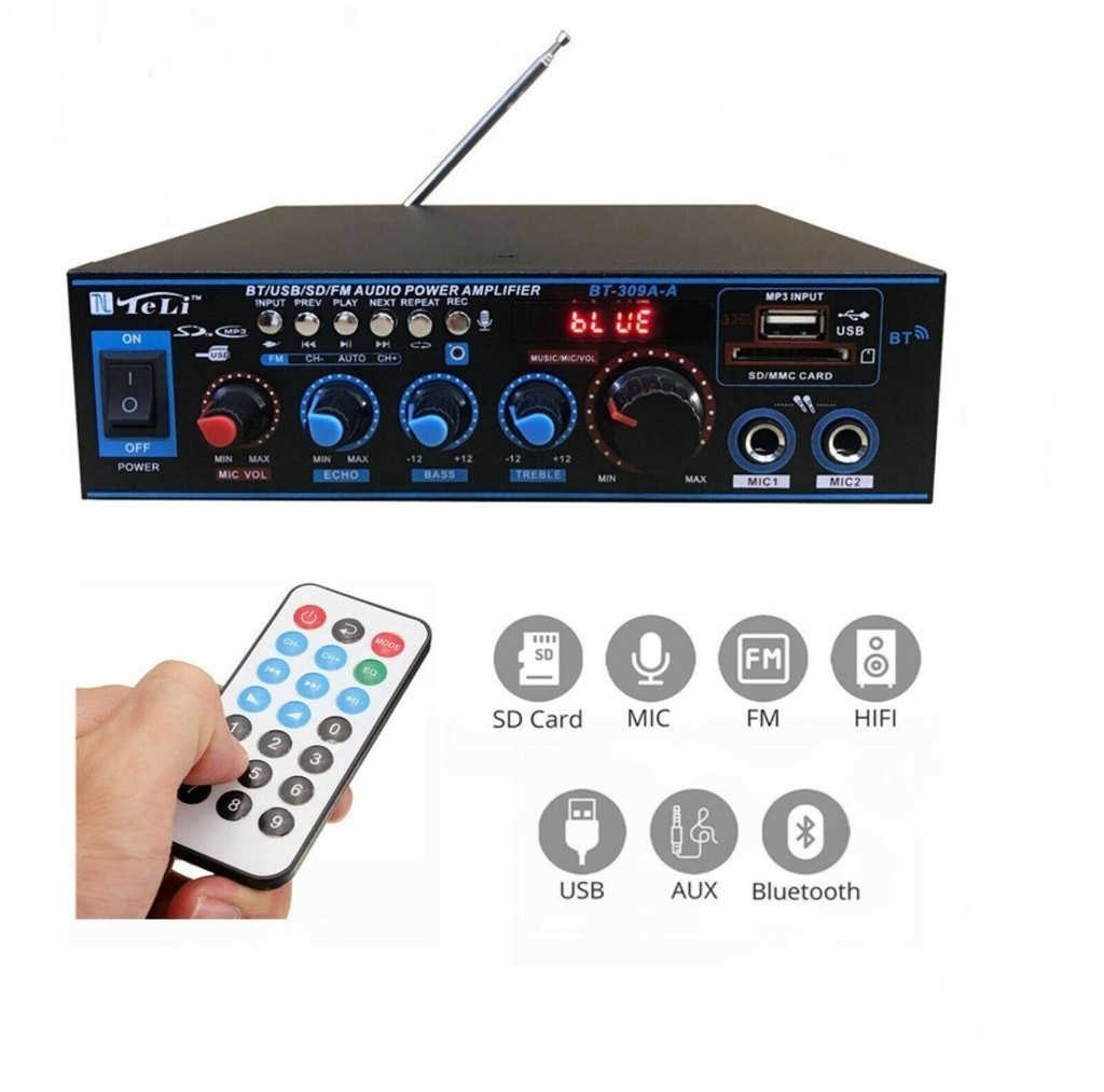 AV-111BT or 333BT 800W Bluetooth 5.0 Amplifier for speaker，2.0 Channel ...