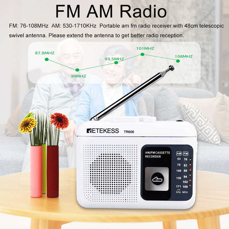 Xj Cassette Playback Radio Fm/Am Portable Radio Voice Recorder Port ...
