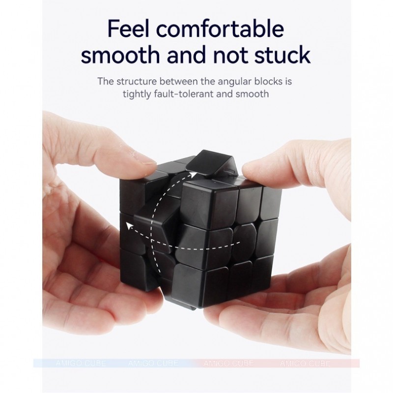 AmigoCube 3x3 Speed Cube Black Without Stickers Lube Already Added DIY ...