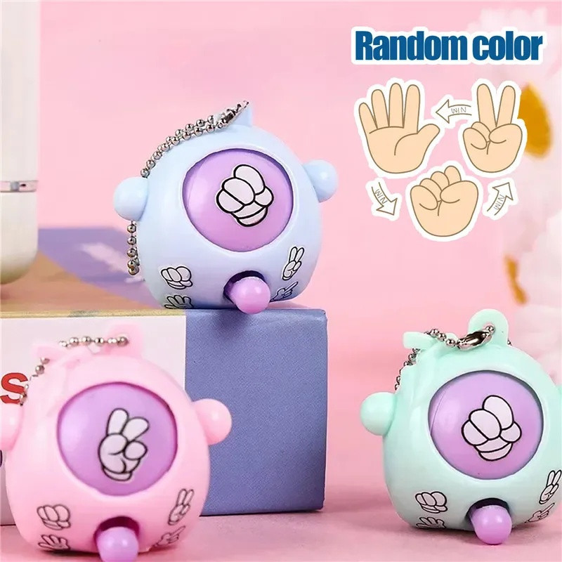 Funny Rock-paper-scissors Key Chain Pendant - Mini Finger-guessing Game ...