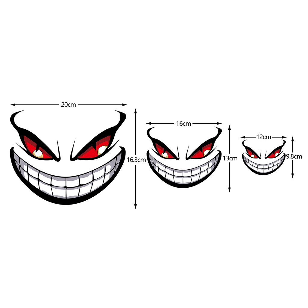 Funny Demon Eyes Sticker Reflective Evil Eyes Motorcycle Helmet Body ...