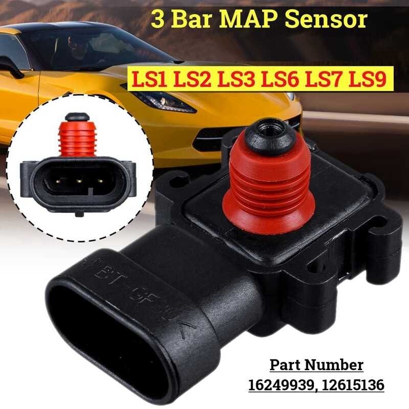 3 Bar Intake Pressure MAP Sensor Para Sa Chevrolet Sierado, Cadillac, GMC Ls1, Ls3, Ls6, Ls7 ...