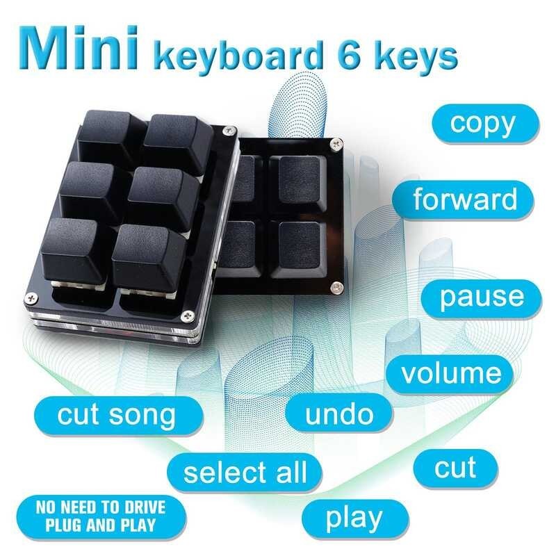 USB 6 Custom Mini Programmable Ro Gamer Keypad Gaming Drawing ...