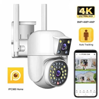 Ipc360 HOME 4K 8Mp Lens WIFI PTZ 2K 4Mp Dual Screen Security Camera Sa ...