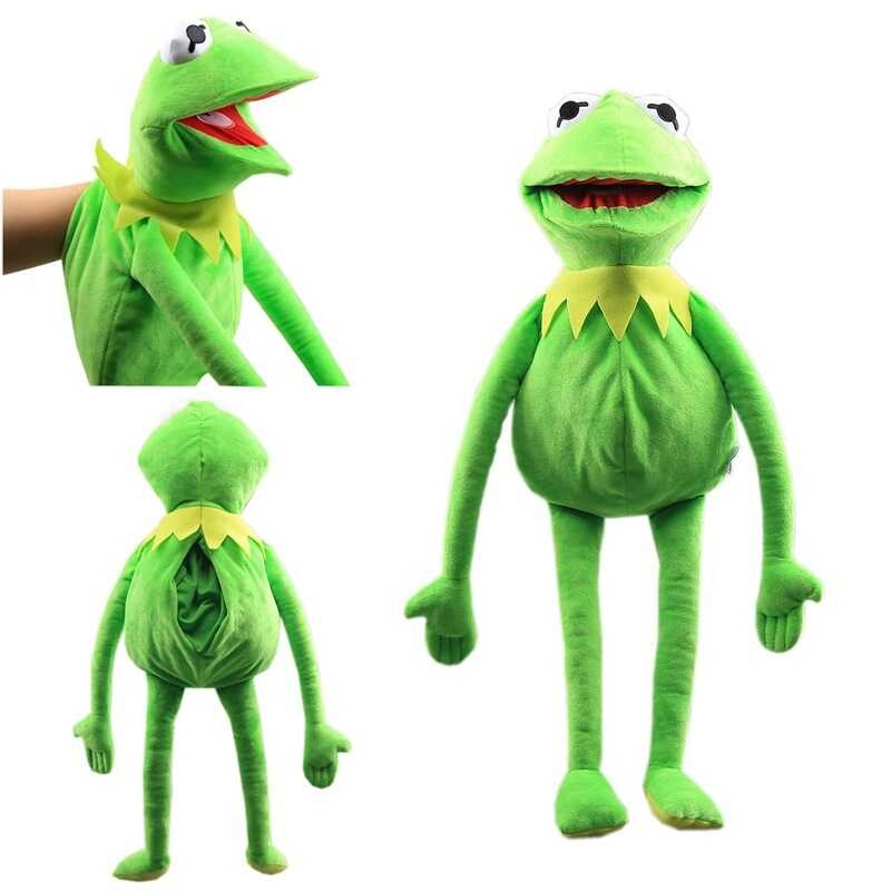 Kermit The Frog Funny Plush Doll Hand Puppet Schoolbag Frog Animal ...
