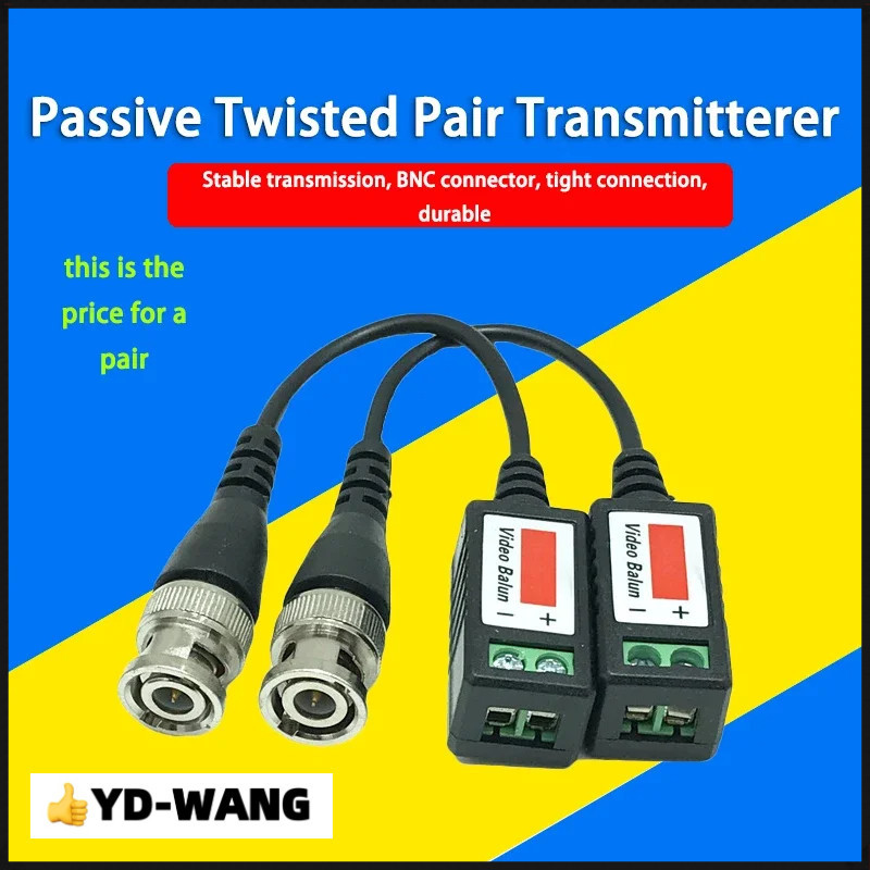 1 pair 1080P Video Balun Transmitter AHD/HD-CVI/TVI/CVBS HD Cat5 Cat6 ...