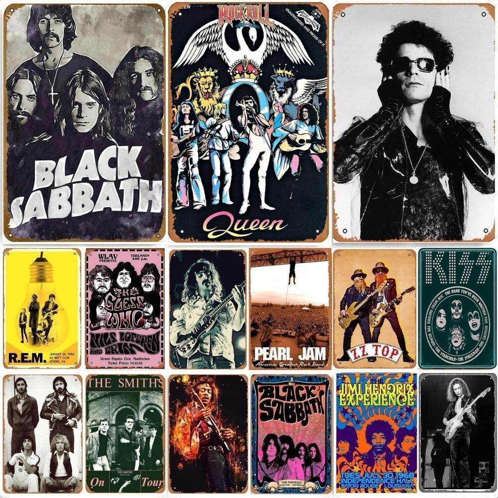 Vintage Rock Sabbath Musical Metal Tin Signs Bands Posters For Garage ...