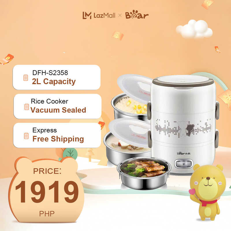 Electric Gamit Bear Heater 2L Tatlong Layer Panatilihin Ang Warm Lunch ...