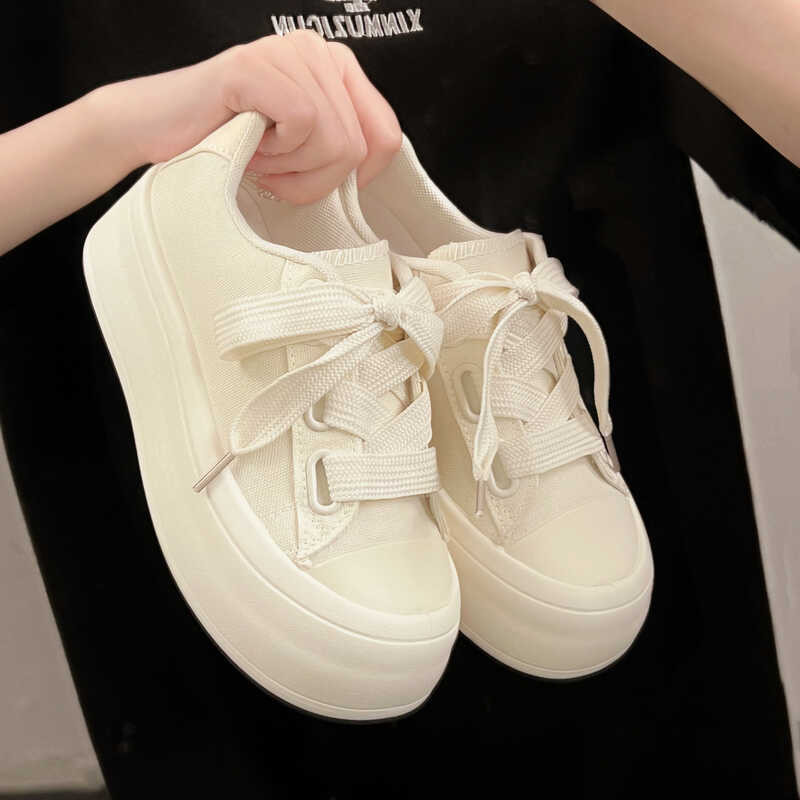 96 Thick Soled Canvas Women Spring 2024, New Low Cut Round Head Milk ...