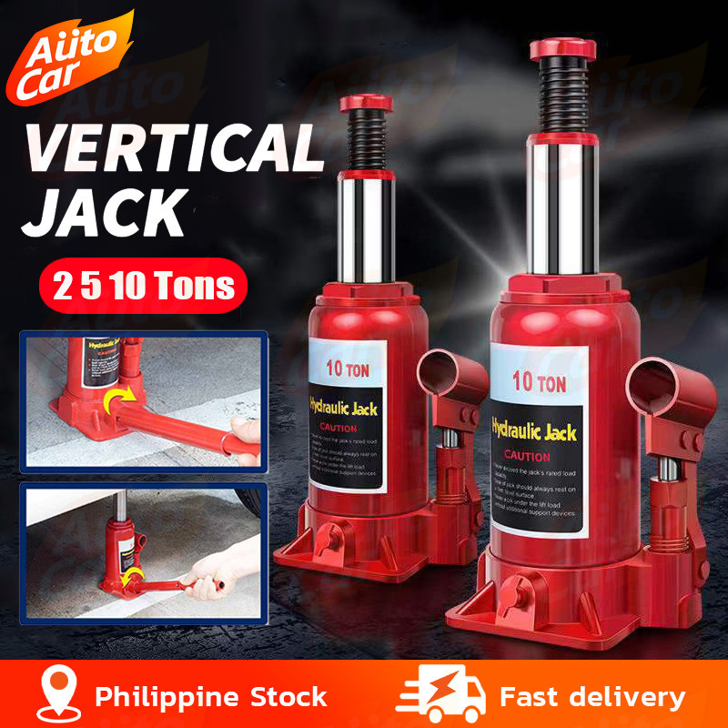 【24H Ship】Car 10tons Horizontal Jack Hydraulic Extra Heavy Duty Bottle Type Hydraulic Jack ...