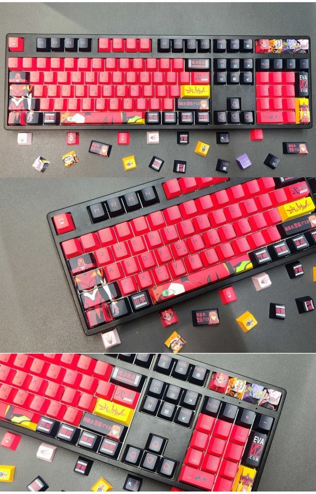 EVA Keycap EVA-01 Cherry Profile PBT NEON GENESIS EVANGELION Five-side ...