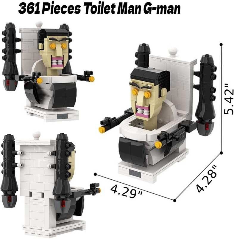 3-In-1 Skibidi Toilet Building Blocks, Skibidi Toilet G Man, Titan ...