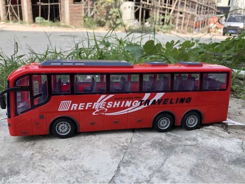 Rc Car Bus Model 1/30 Large School Bus Na May Light Remote Control Bus ...