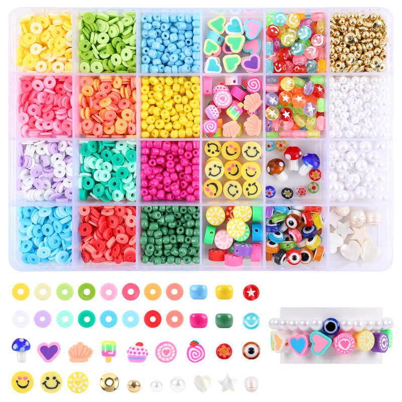 Makersland Diy Set Girls Jewelry Making Supplies Child Mixed Clay Beads ...
