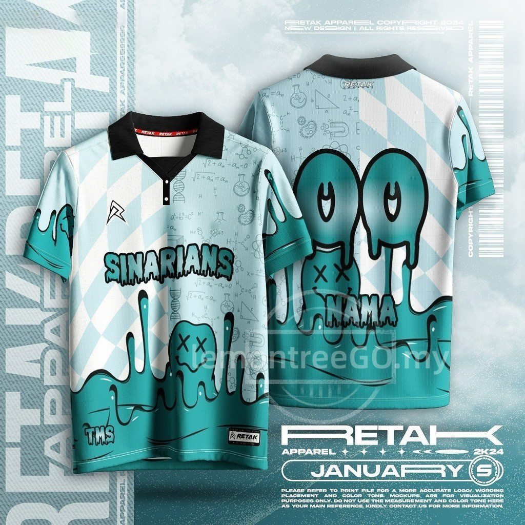 Light Blue Custom Jersey Design New Retro Collar Jersey Viral Jersey ...