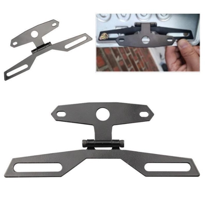 Motorcycle License Plate Bracket Taillight Mount Support Folding Number ...