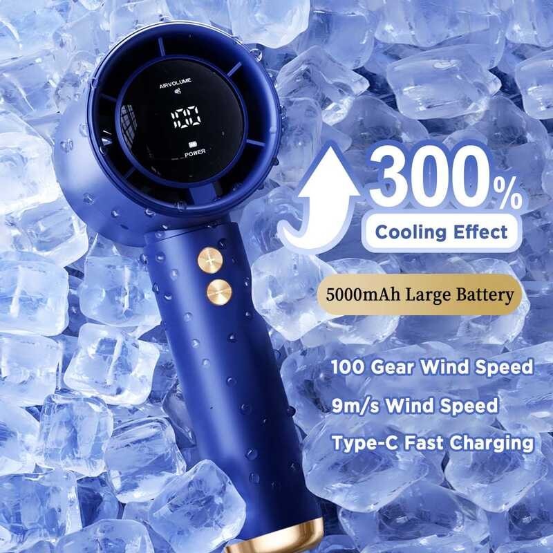 Panasony Mini Rechargeable Handheld Fan Sa Lanyard 6000mAh 100 Level ...