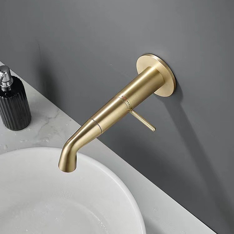 Concealed Wall-Mounted Brass Basin Faucet for Hotels and Homes with Hot ...