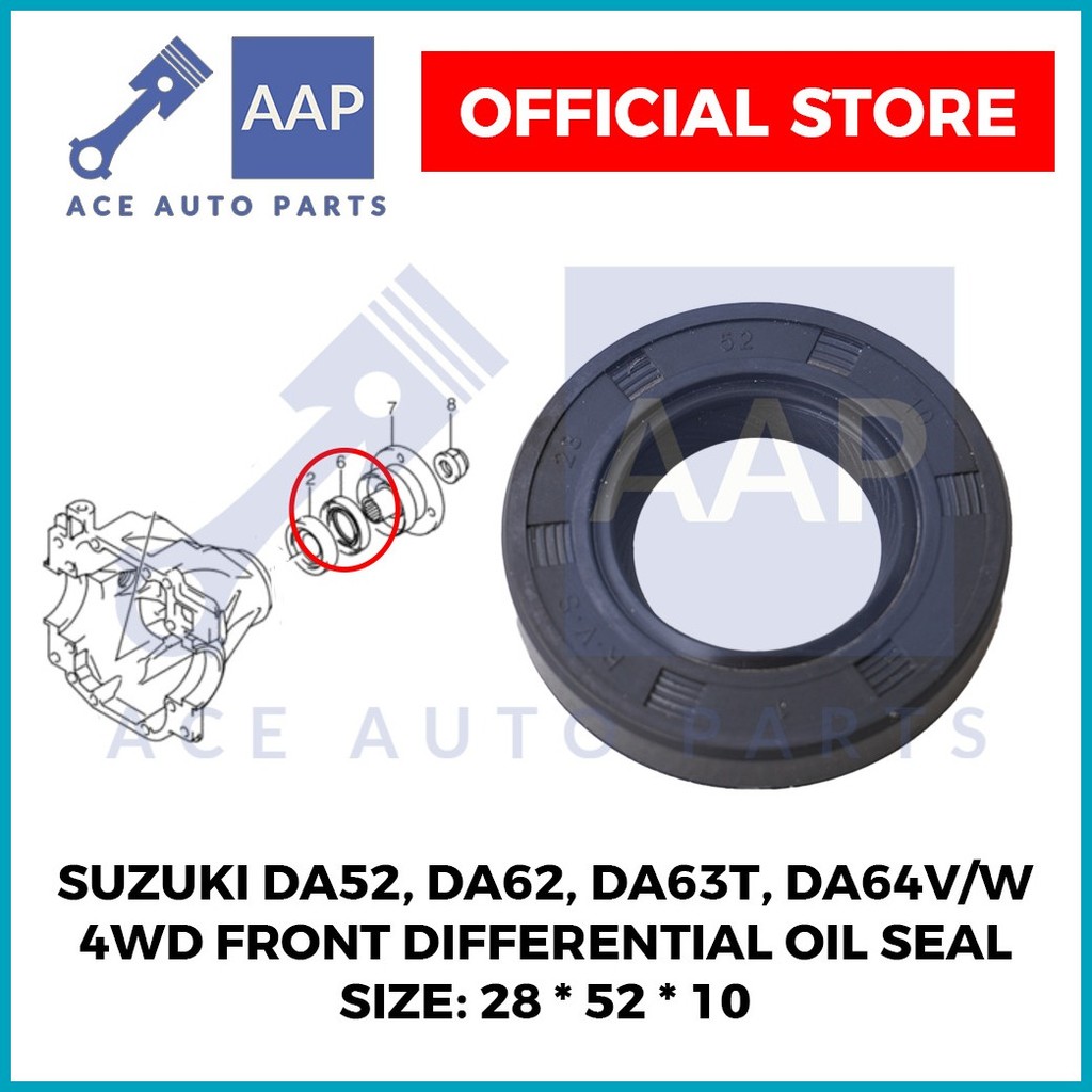 ☁ Suzuki K6A 4X4 Front Differential Oil Seal Multicab/Transformer DA52 ...