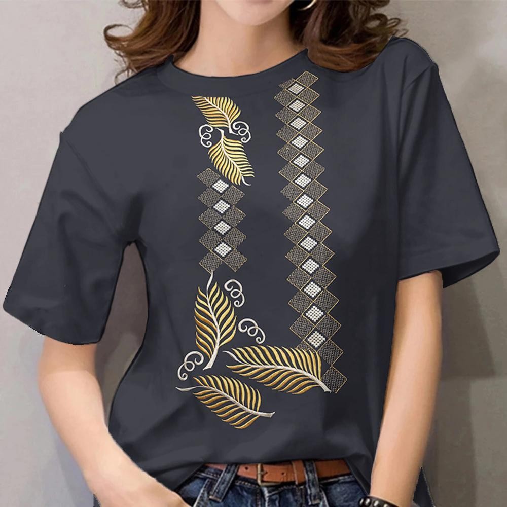 Plus Size Asean Attire For Women 2025 Retro T-Shirt For Women, Bohemian ...