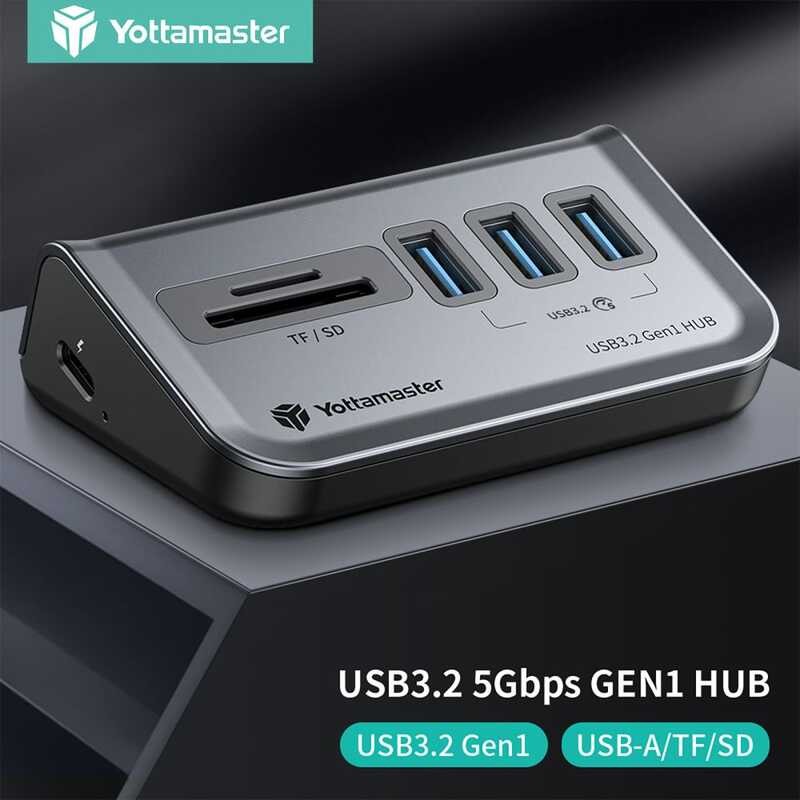 Yottamaster 5Gbps Usb3.2 Gen1 Type 4 7 Ports High Speed Multifunctional ...