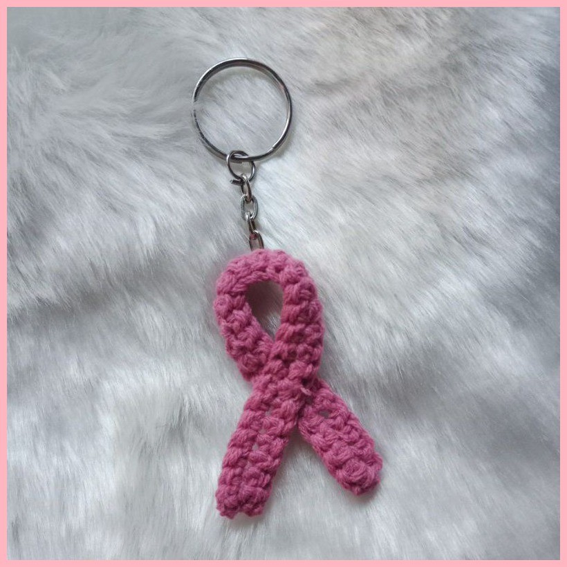 Crocheted Fuschia Pink Ribbon Logo for Team Kakampink Leni-Kiko (100% ...