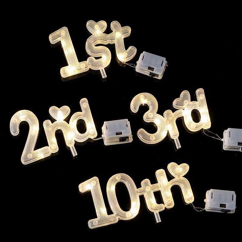 Lights Number Cake Toppers Kids Happy Birthday Cake Decorations Boy ...