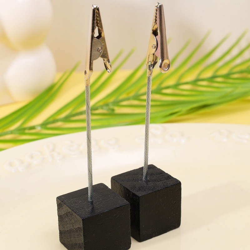 Wooden Desktop Photo Decoration Holder Square Office Business Card ...