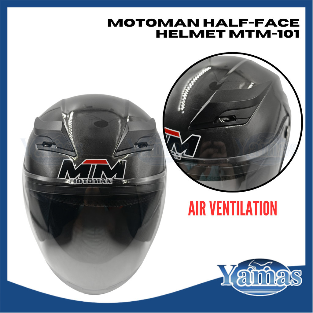MOTOMAN HALF FACE HELMET MTM-101 MOTORCYCLE PROTECTIVE GEARS YAMAS ...