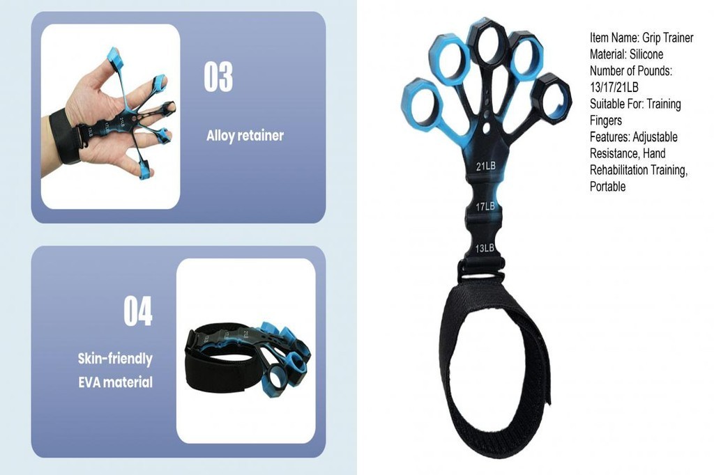 Ca| Hand Recovery Trainer Grip Strength Trainer Adjustable Finger ...