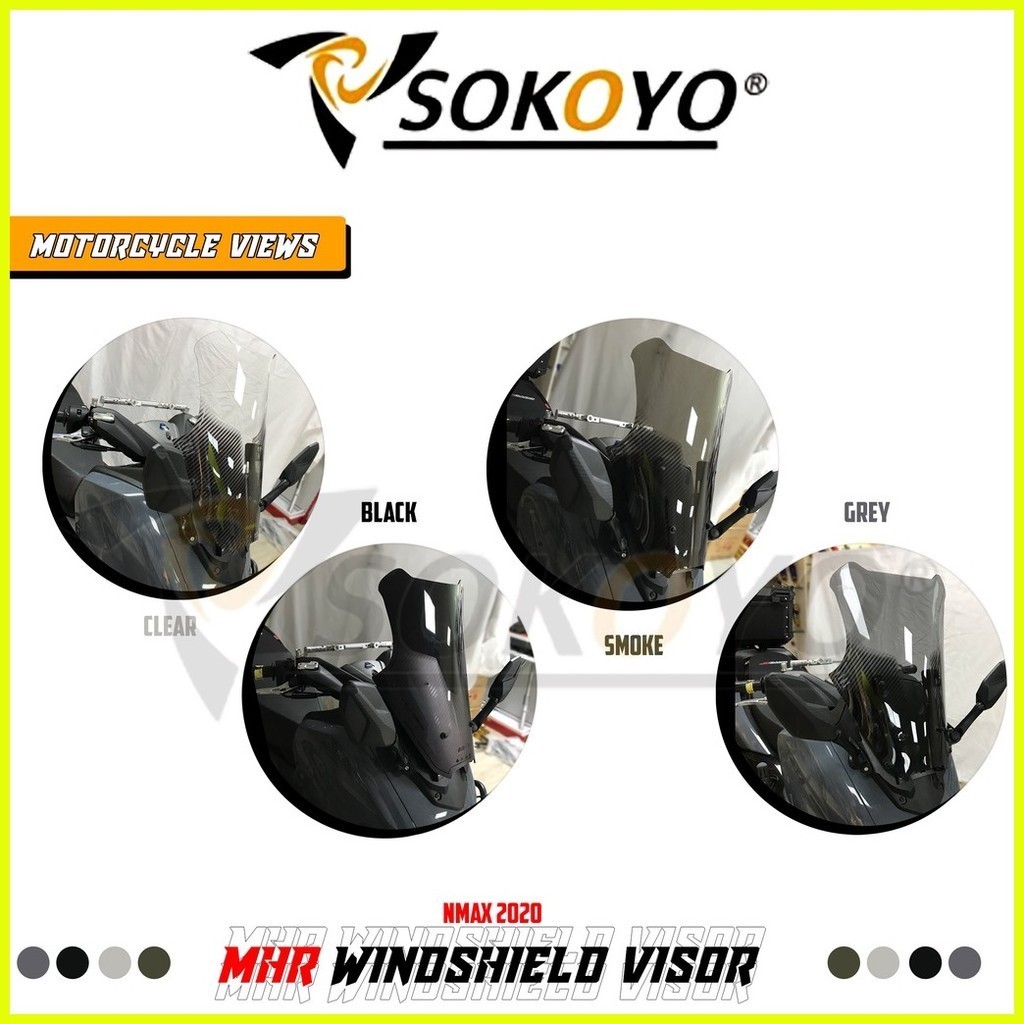∇ ☫ ♀ 1 pc Visor Yamaha Nmax v2 2020 2021 Windshield Thickness ...
