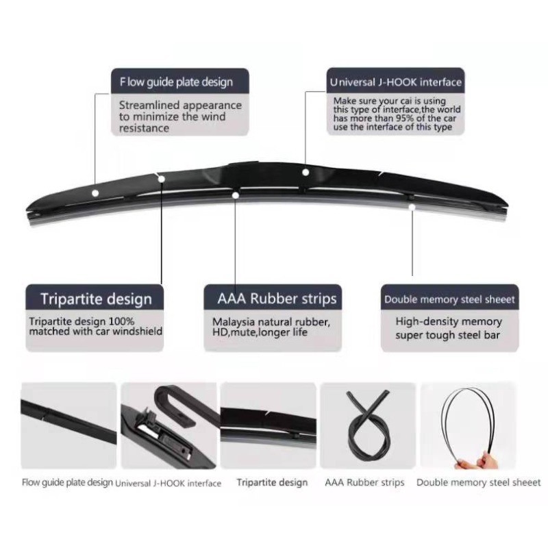 Mitsubishi Xpander Wiper Blade 16+26 Set (Front/Pair) for 2015 to 2021 ...