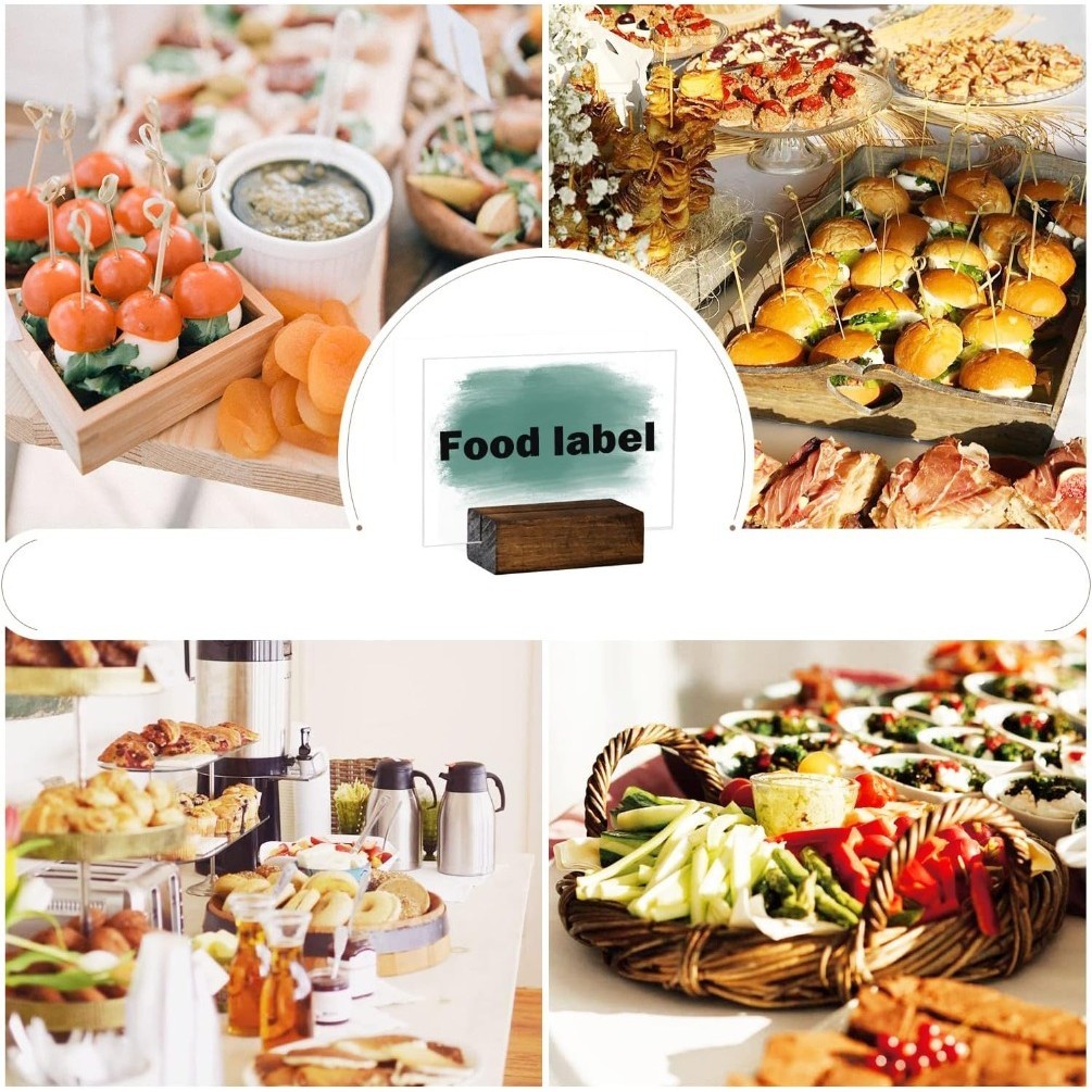 20-100pcs Acrylic Wedding Dessert Table Signs Rectangle Place Cards ...