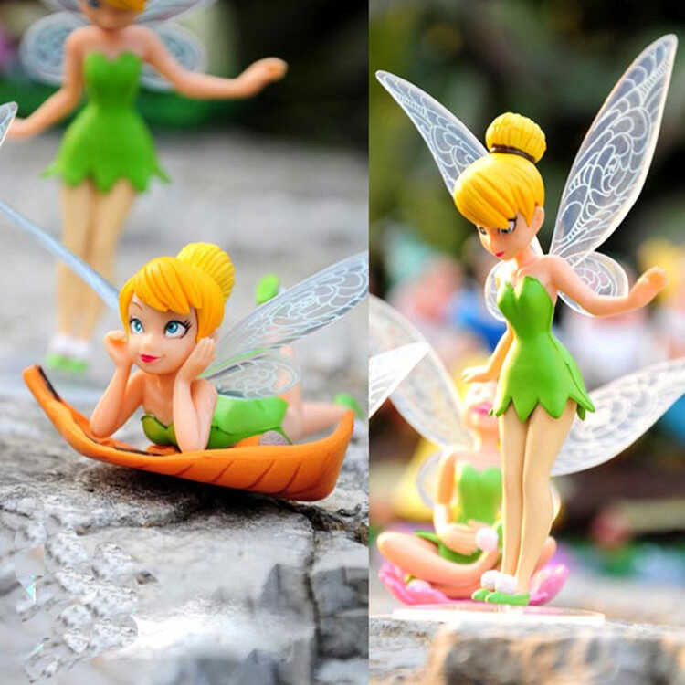 30 6Pcs/Set Anime Tinkerbell Fairy Tales Girls Tinker Bell PVC Action ...