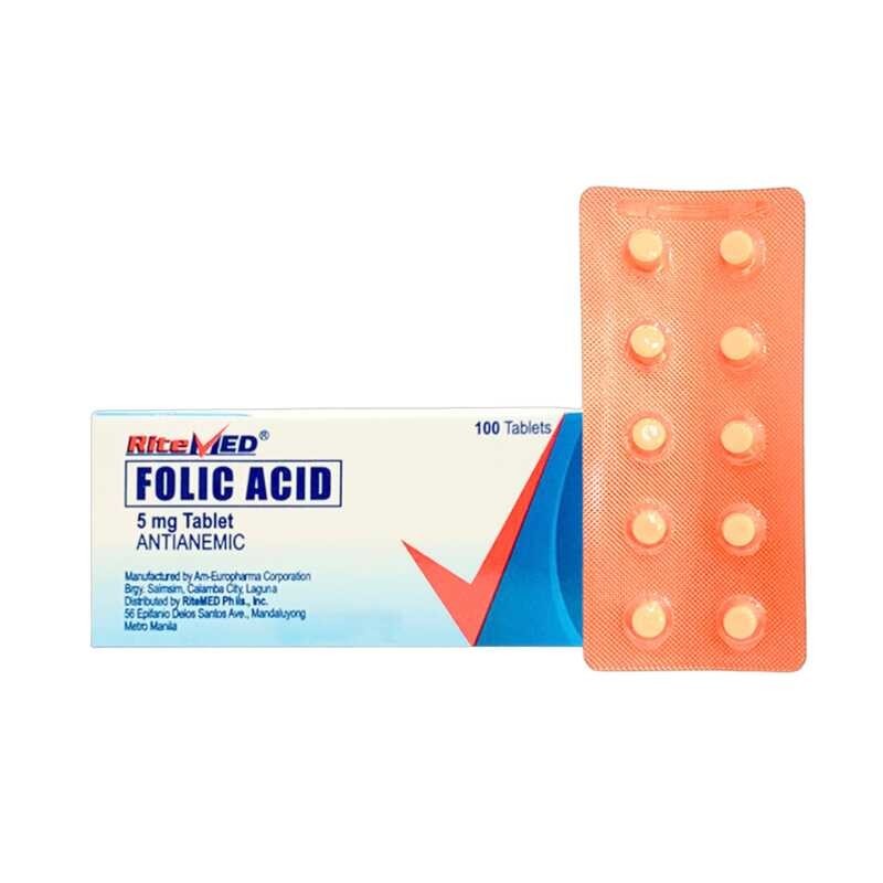* COD RiteMED Folic Acid Anitanemic 5mg 100 Tablets (Prevention of ...