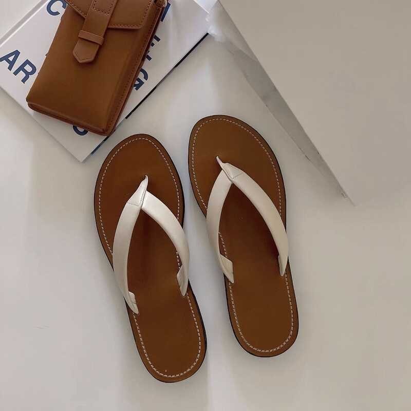 52 French Minimalist Genuine Leather Herringbone Slippers For Women To ...
