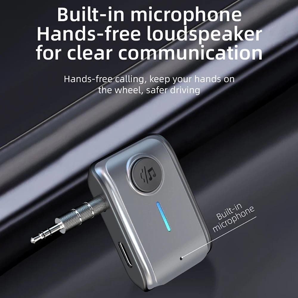 Bluetooth 5.3 Car Receiver Adapter 3.5mm AUX Jacks for Car Speakers ...