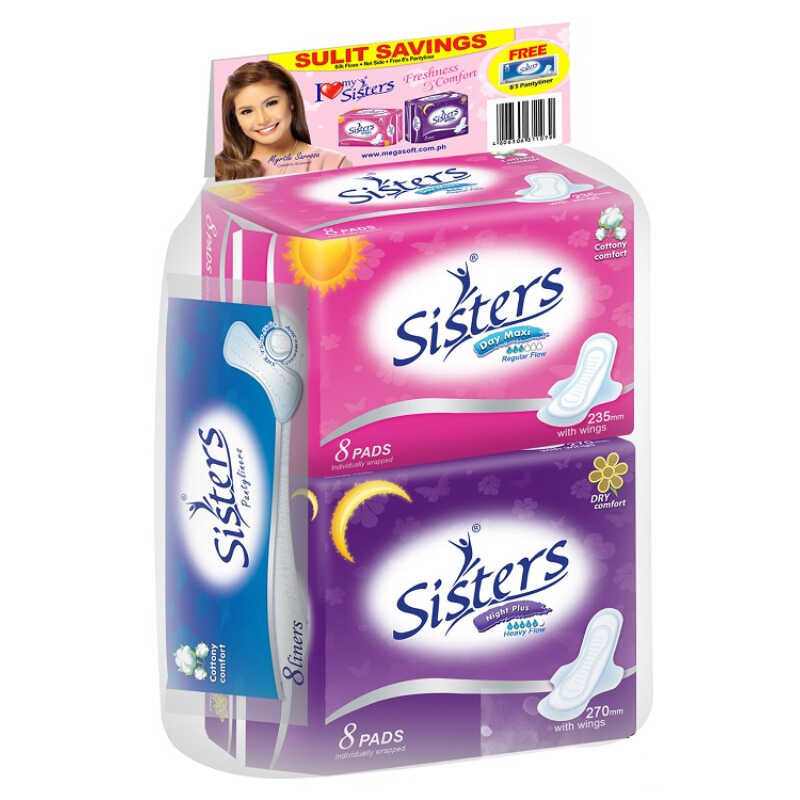 Sisters Sanitary Pads Day Night Budget Pack 16S | Shopee Philippines