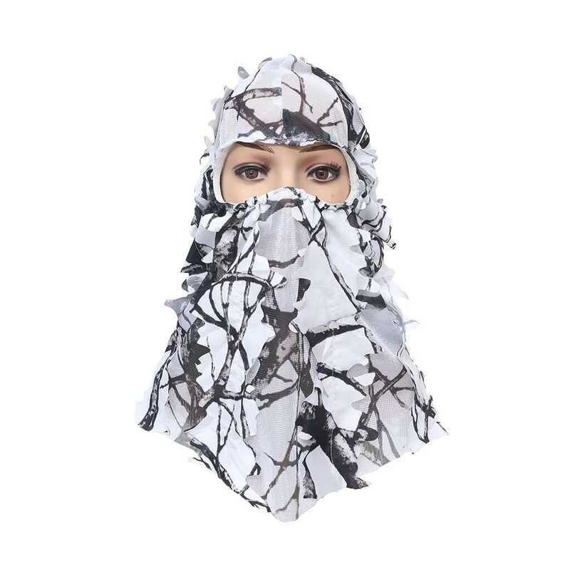 White Camouflage 3D Leaf Ghillie Camouflage Face Mask | Shopee Philippines