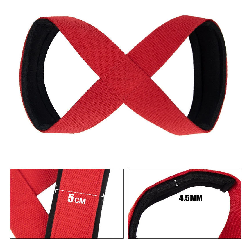 GEEBON 2Pcs Figure 8 Weight Lifting Straps Weightlifting Powerlifting ...
