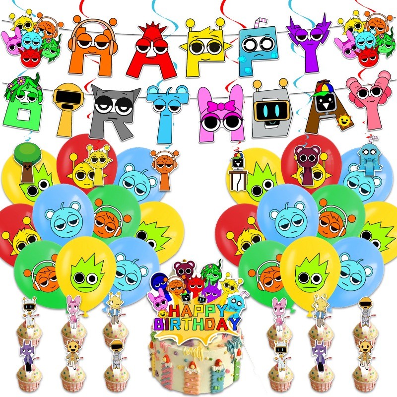 Sprunki Game Theme Party Incredibox Children's Birthday Tableware ...