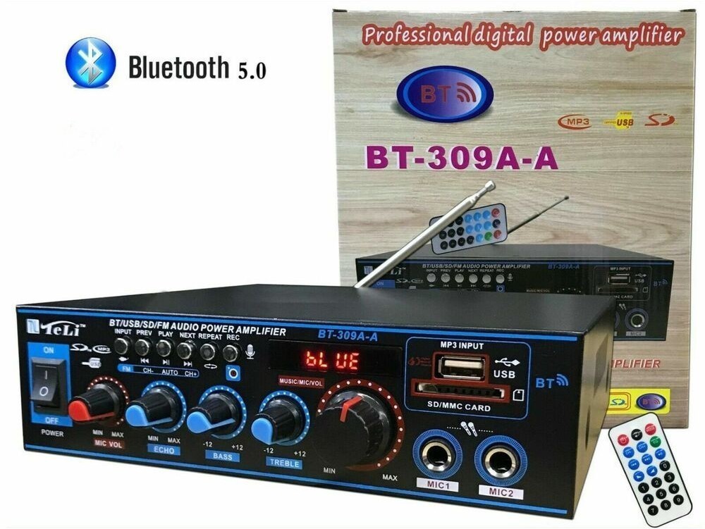 AV-111BT or 333BT 800W Bluetooth 5.0 Amplifier for speaker，2.0 Channel ...