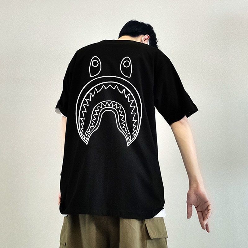 C370_ BAPE Fashion Japanese Ins Trend Brand Short-sleeved Ape-headed ...