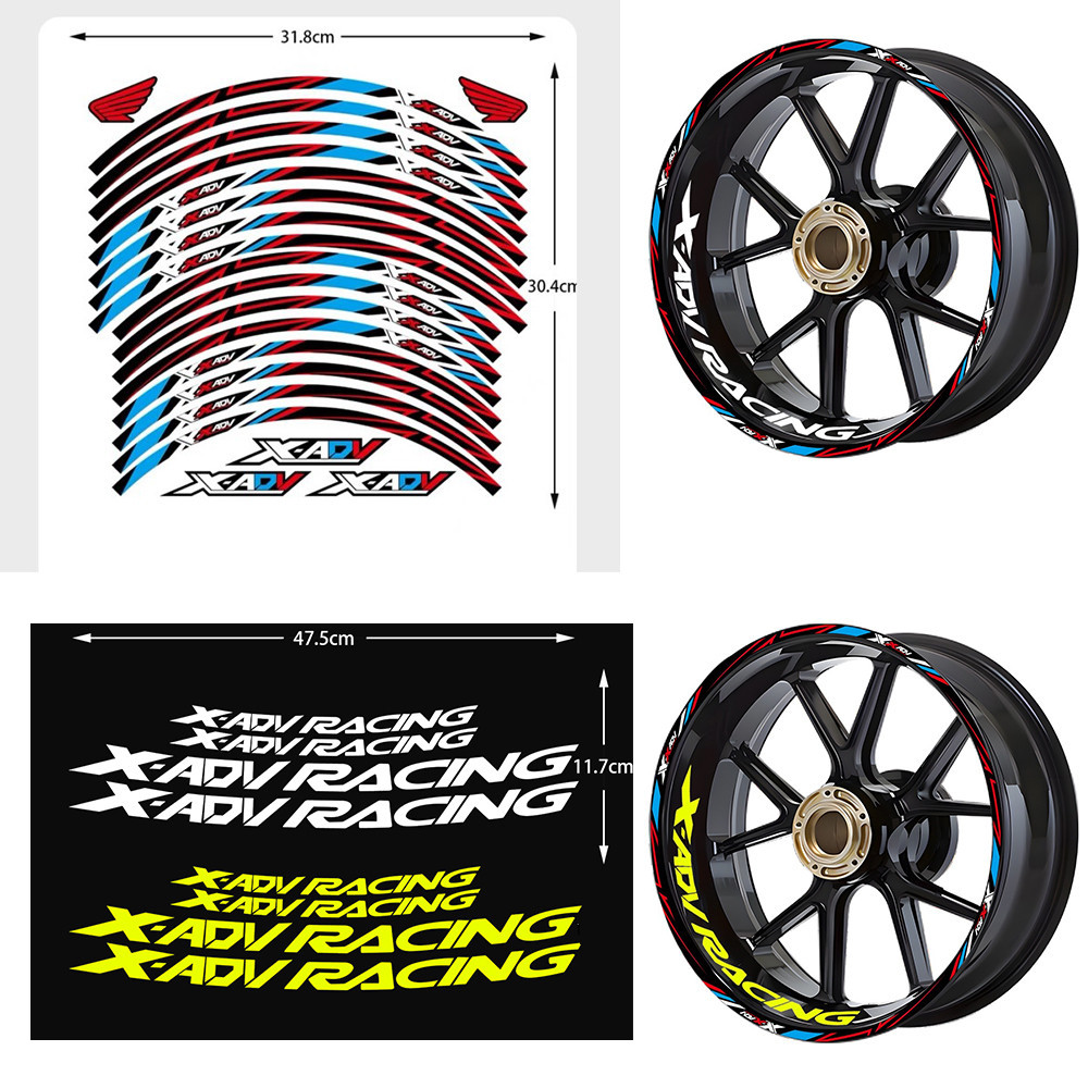 Honda XADV Reflective Mags Sticker Racing Wheel Hub Waterproof Decal ...
