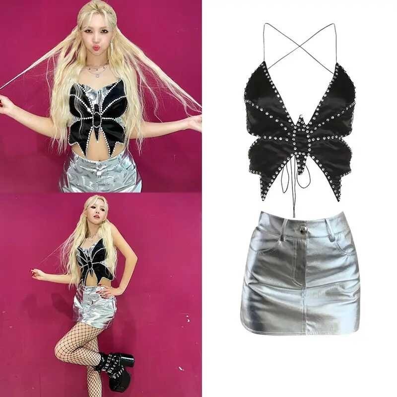 Y2k Clothes K-pop Idol Outfit Women Concert Outfit Jazz Dancewear Shiny ...